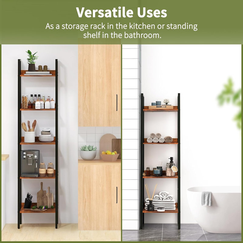 Bathroom ladder shelf narrow store